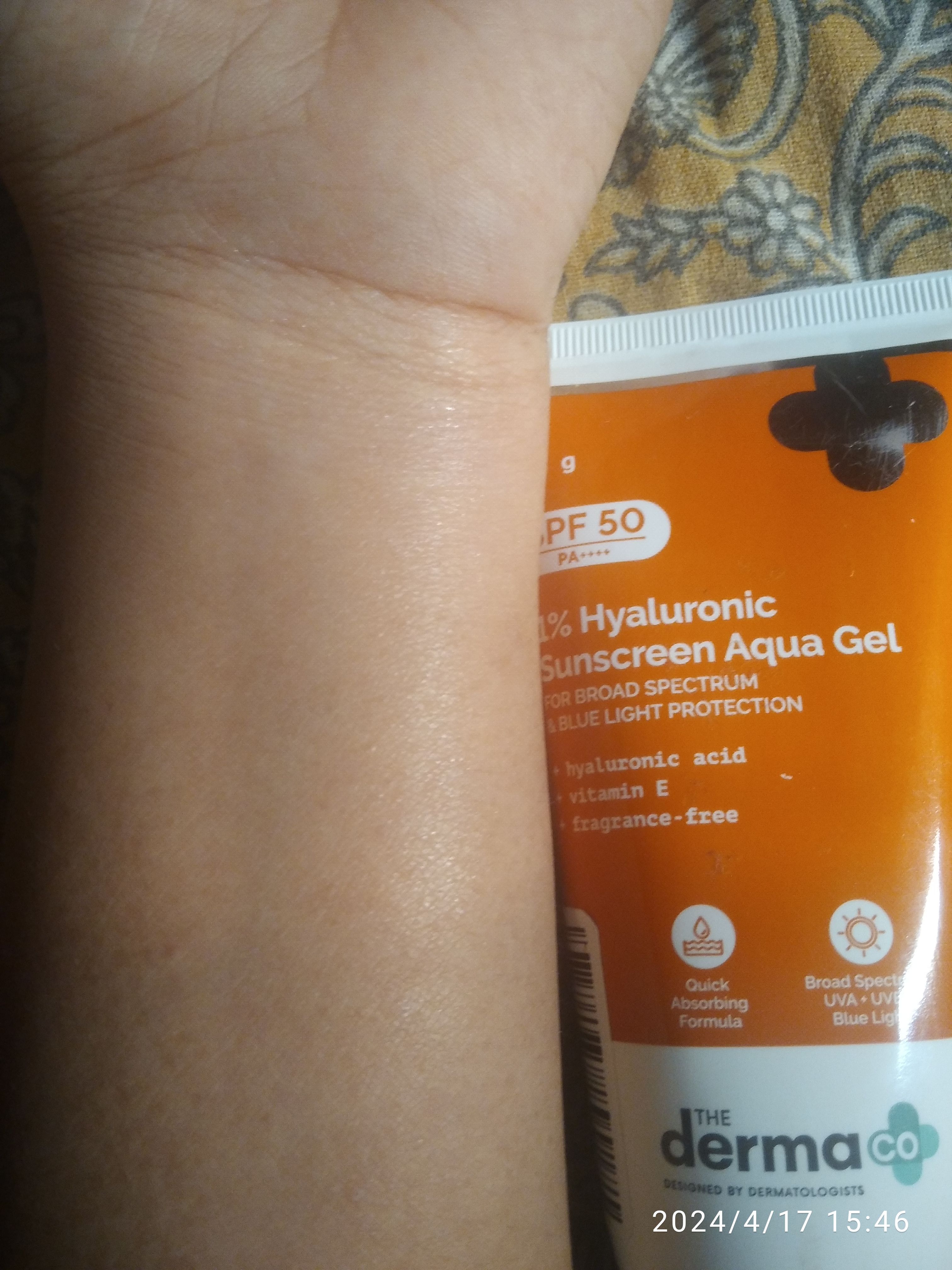 The Derma Co.1% Hyaluronic Sunscreen SPF 50 Aqua Gel, PA ...