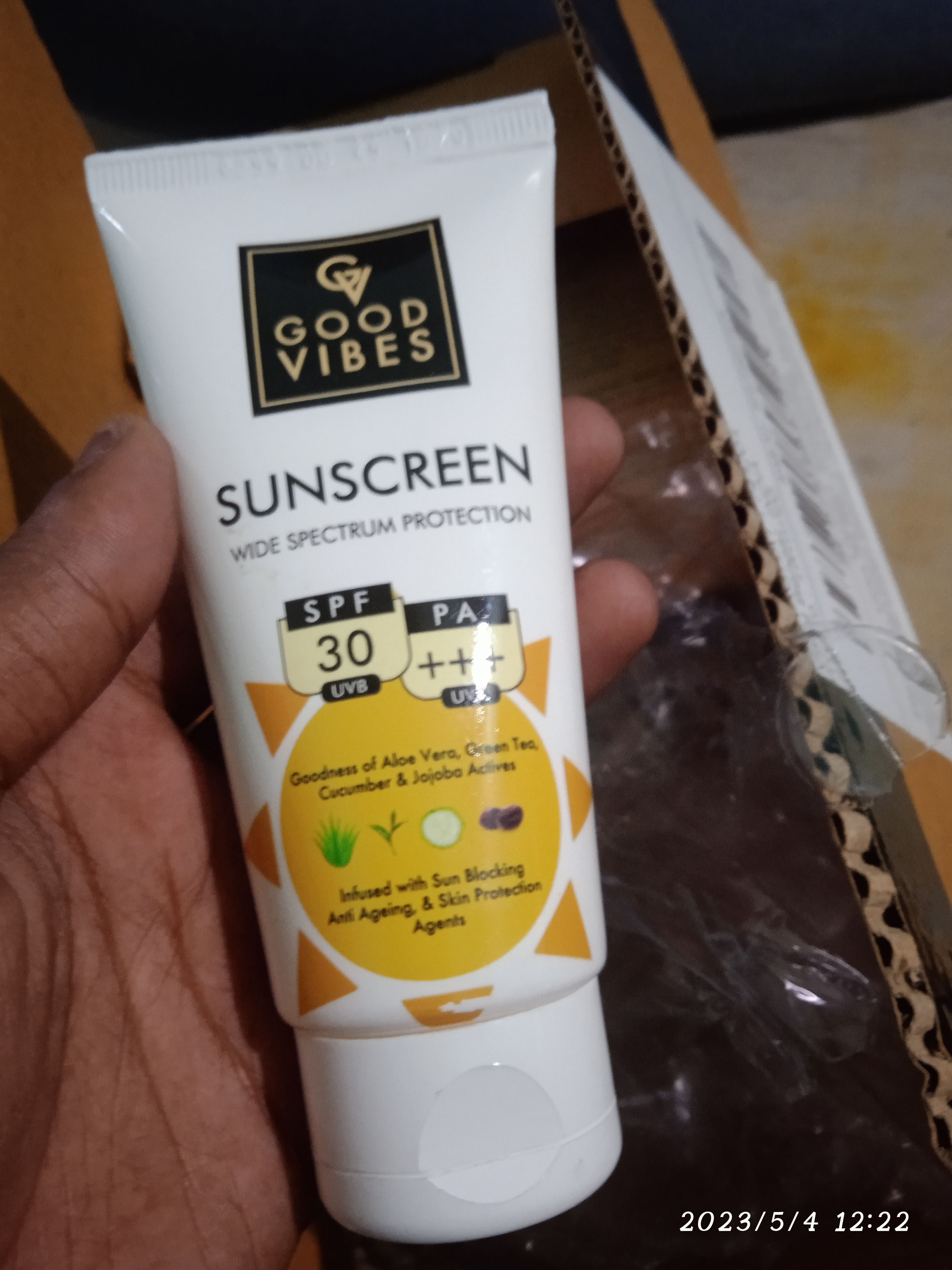 Buy Good Vibes Wide Spectrum Sunscreen with SPF 30 (50 gm) Online | Purplle