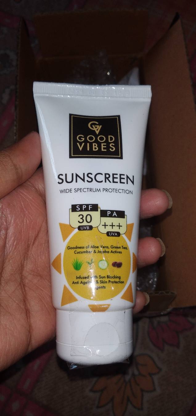 Buy Good Vibes Wide Spectrum Sunscreen with SPF 30 (50 gm) Online | Purplle