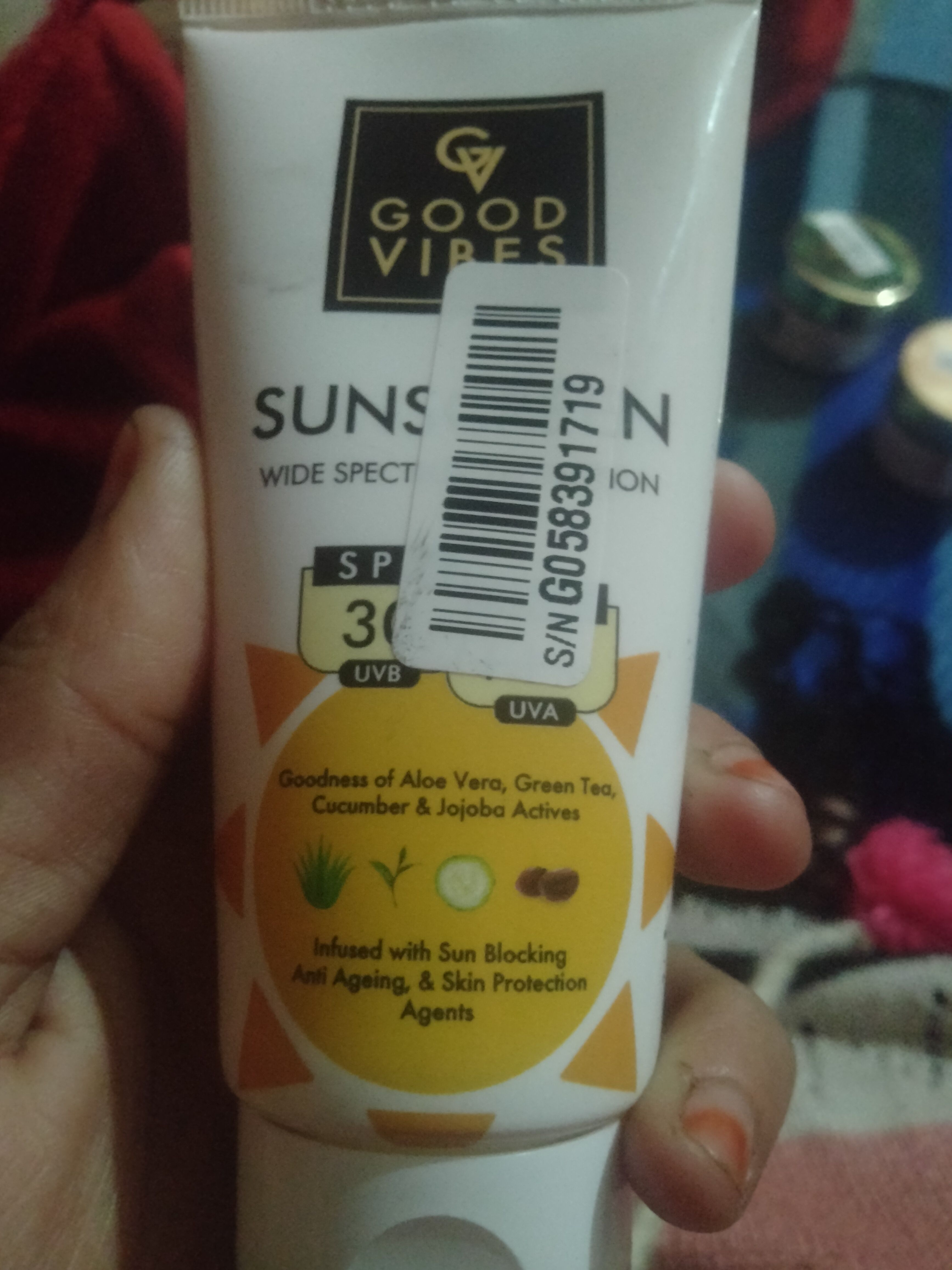 Buy Good Vibes Wide Spectrum Sunscreen with SPF 30 (50 gm) Online | Purplle