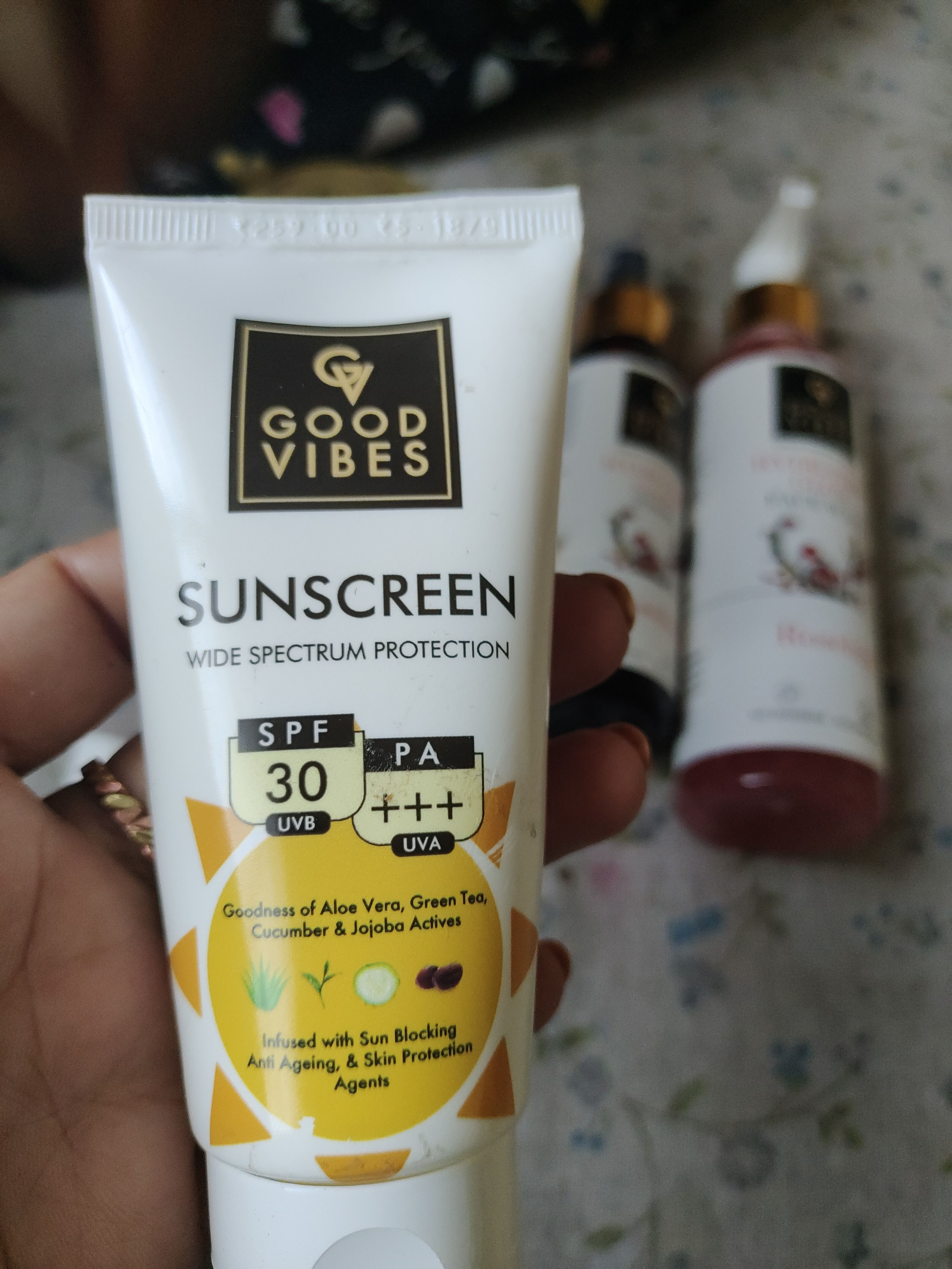 Buy Good Vibes Wide Spectrum Sunscreen with SPF 30 (50 gm) Online | Purplle