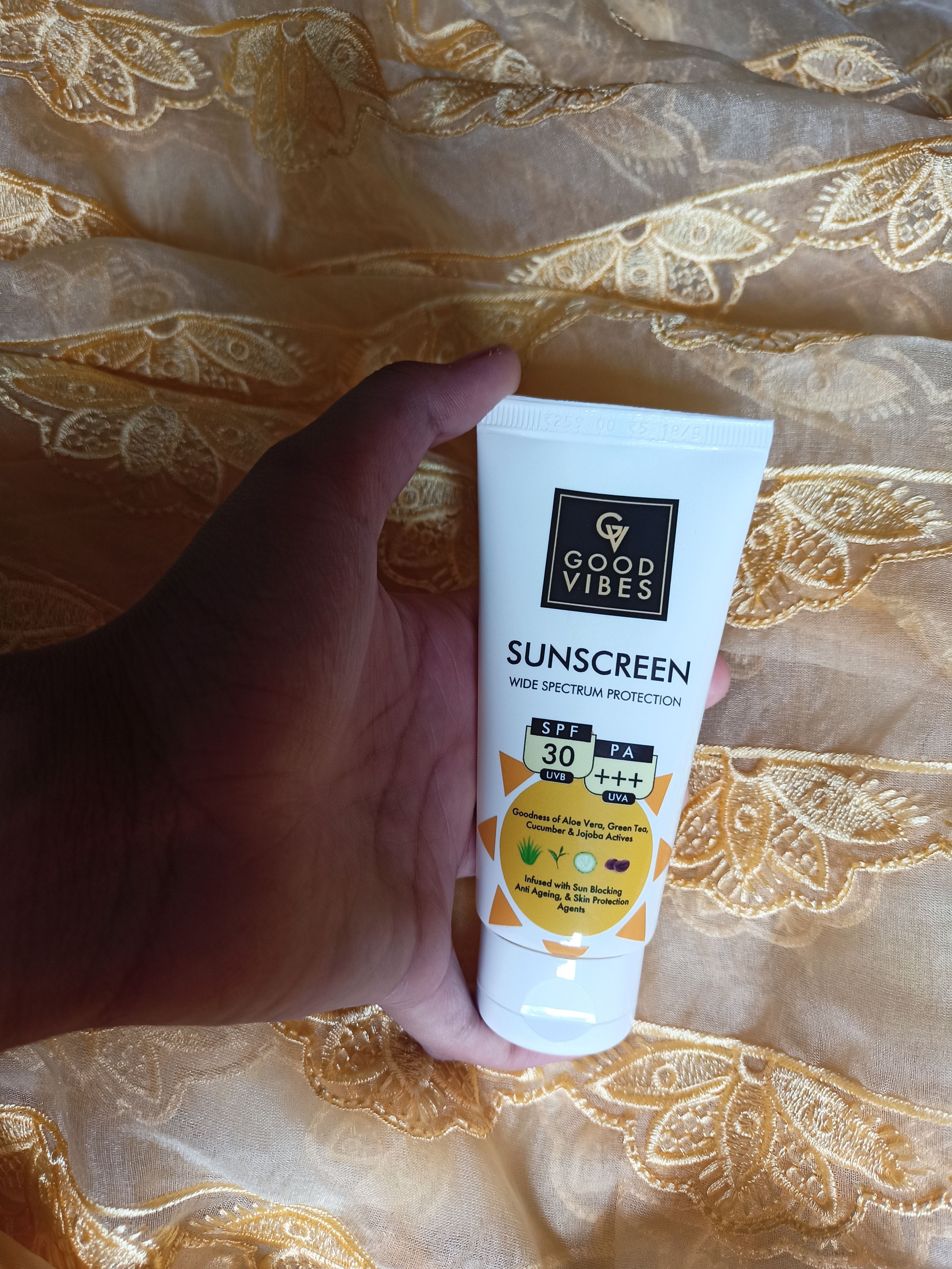 Buy Good Vibes Wide Spectrum Sunscreen with SPF 30 (50 gm) Online | Purplle